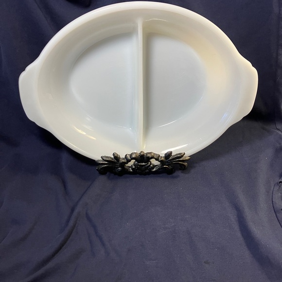 Fire King | Kitchen | Vintage Fire King Divided Milk Glass Baking Dish ...